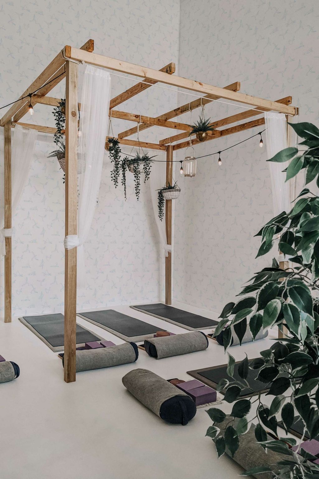 Tranquil Yoga Sketch Peel and Stick Wallpaper or Non-Pasted
