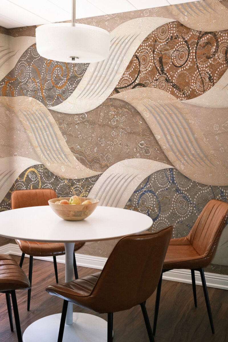 Vintage Tile Waves Peel and Stick Wall Mural or Non-Pasted