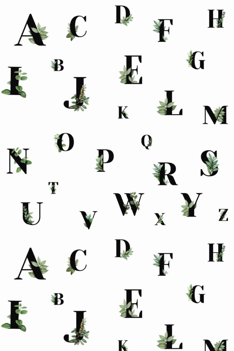 Aesthetic alphabet Peel and Stick Wallpaper or Non-Pasted