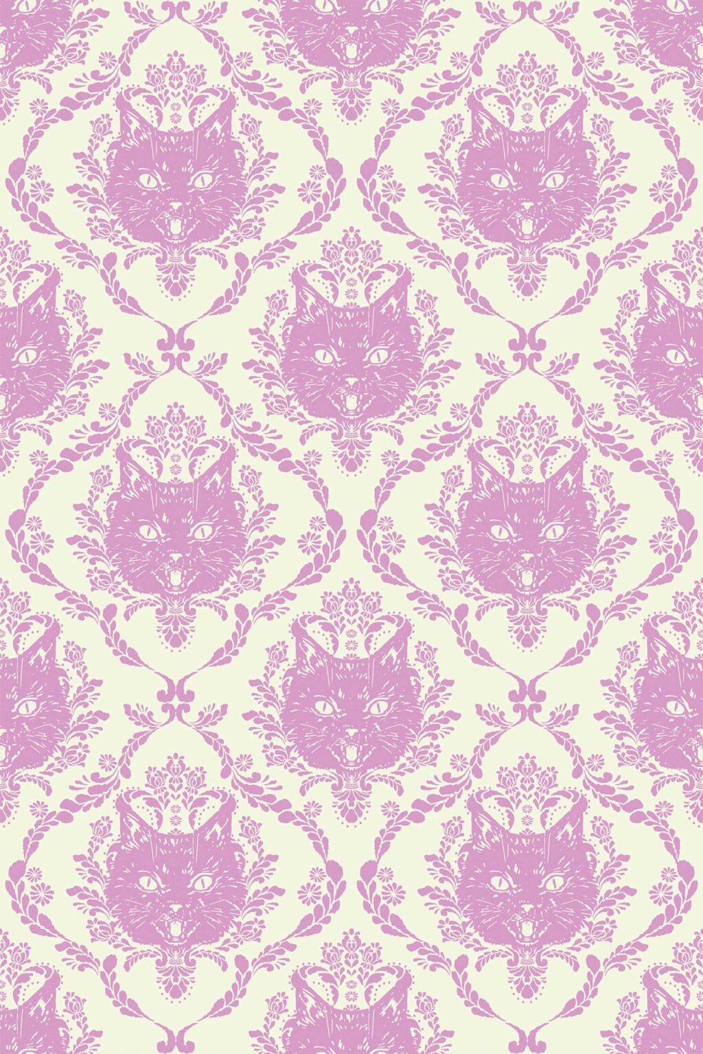 Baroque Cat Elegance Peel and Stick Wallpaper or Non-Pasted