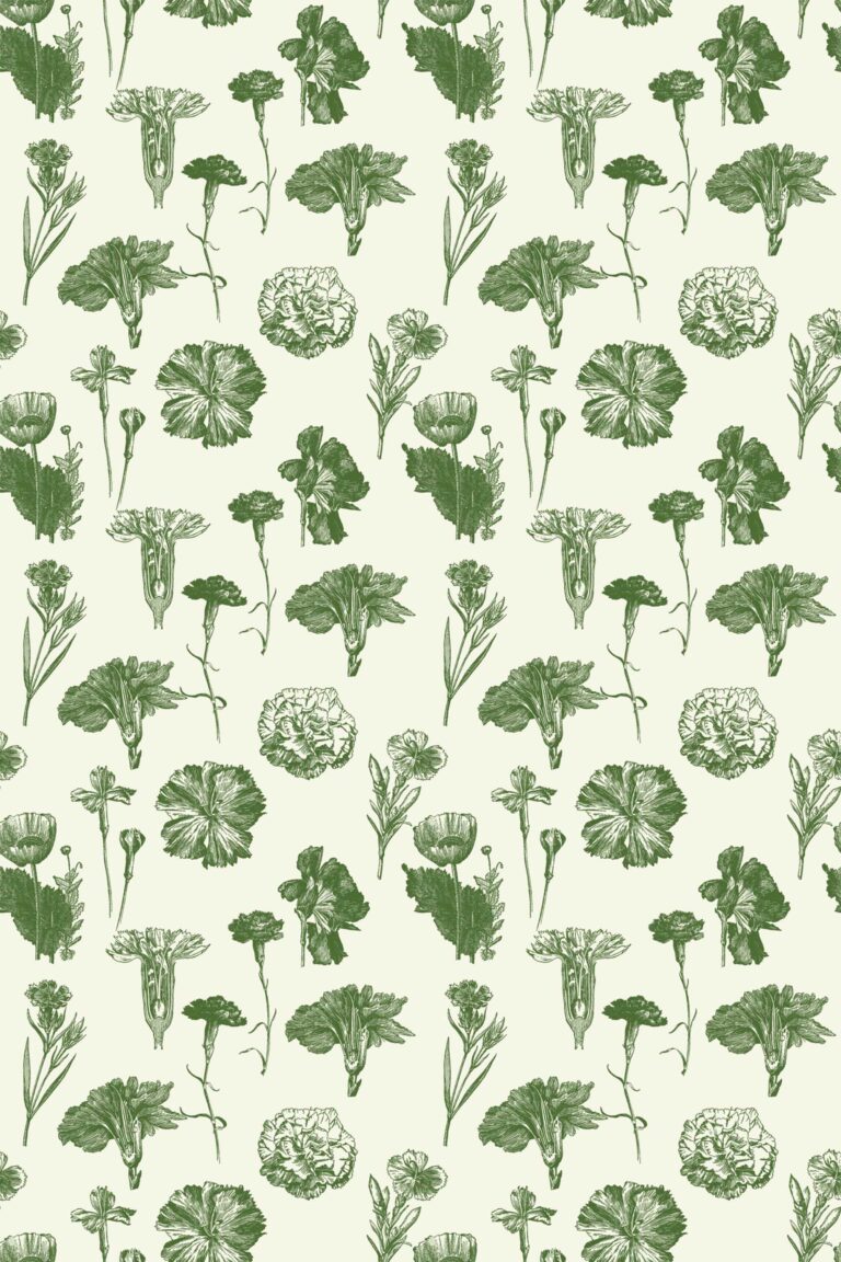 Vintage Biophilic Floral Peel and Stick Wallpaper or Non-Pasted