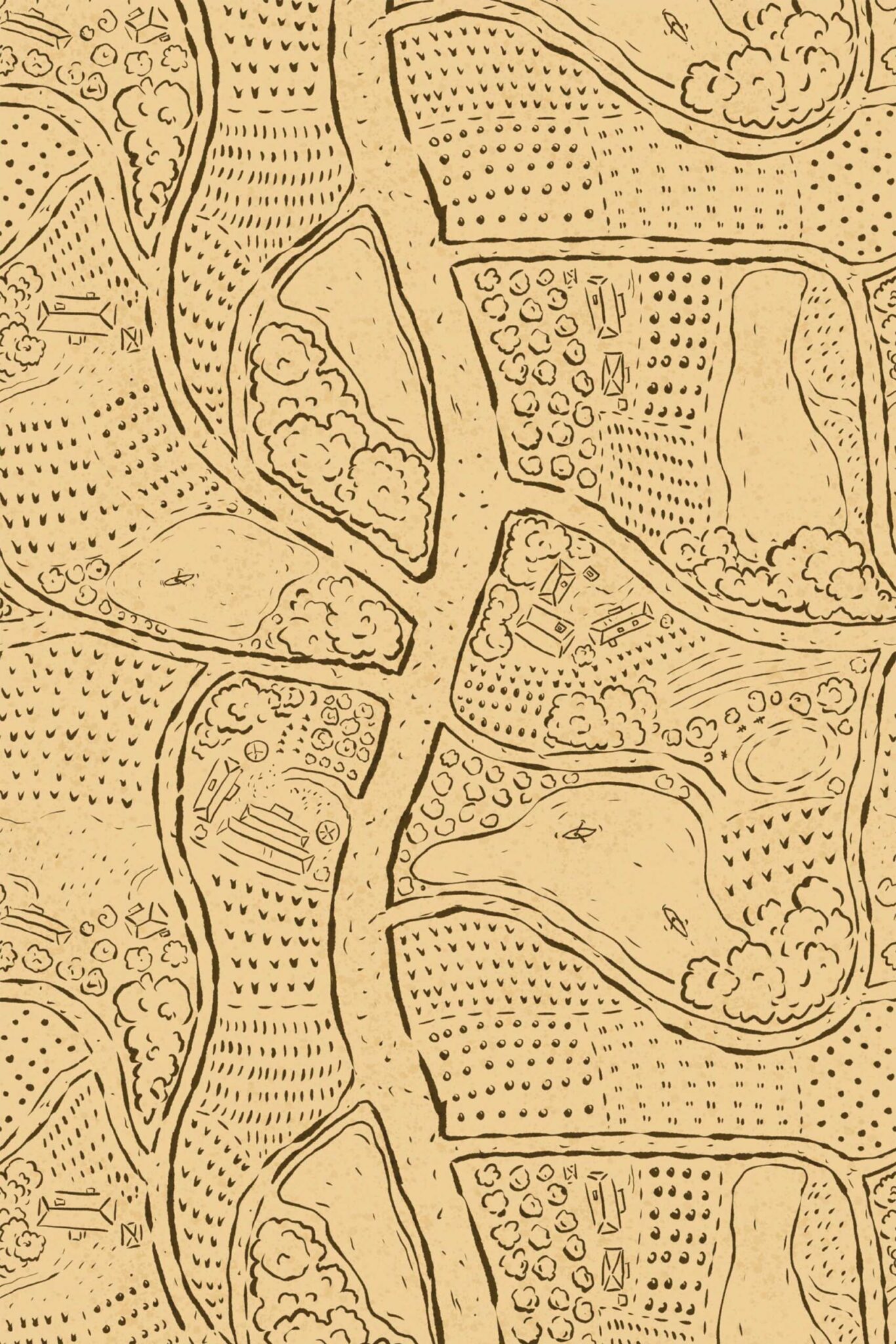 Contour Lines Peel and Stick Wallpaper or Non-Pasted