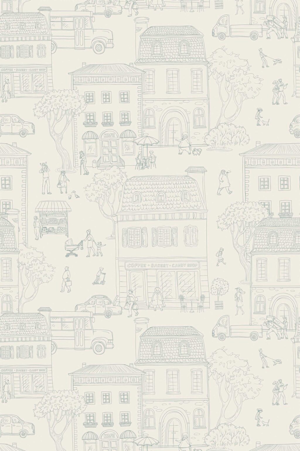 Small Town Charm Peel and Stick Wallpaper or Non-Pasted