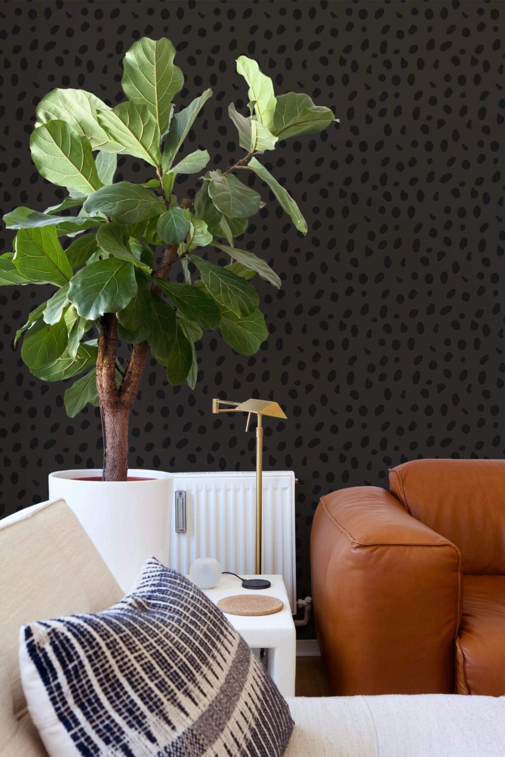 Black cheetah Peel and Stick Wallpaper or Non-Pasted