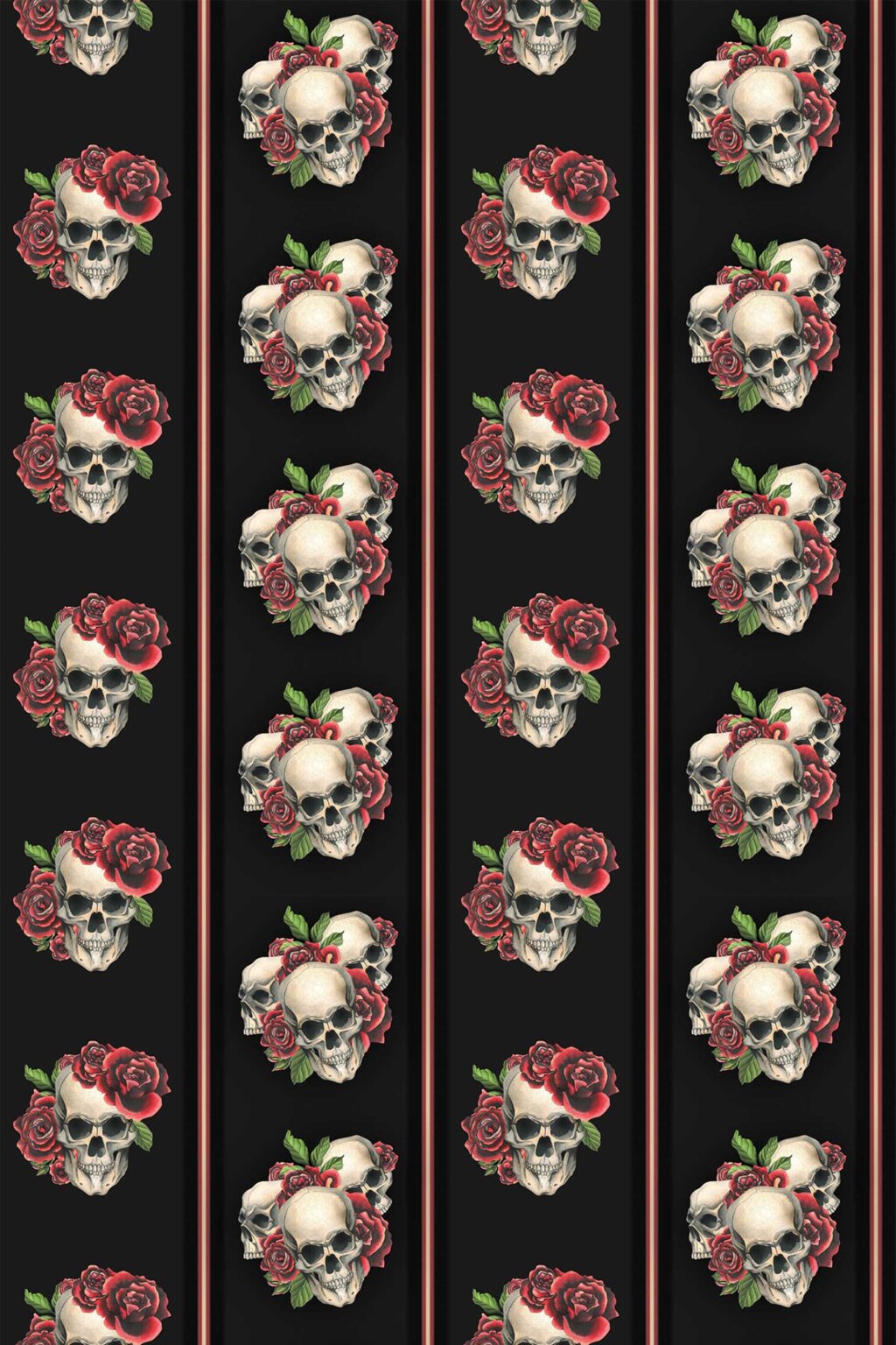 Black Gothic Stripes Peel and Stick Wallpaper or Non-Pasted