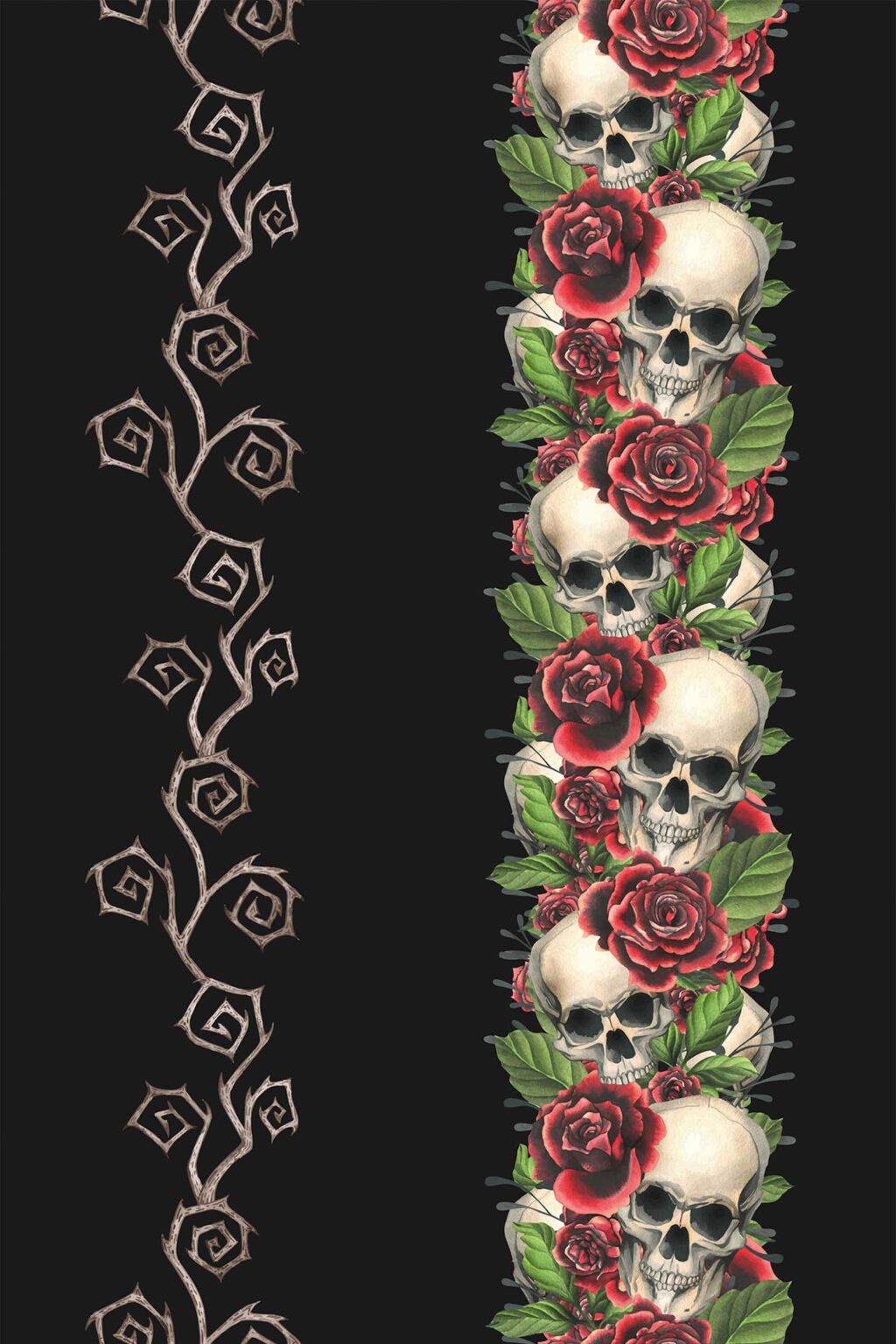 Black Gothic Stripes Peel and Stick Wallpaper or Non-Pasted