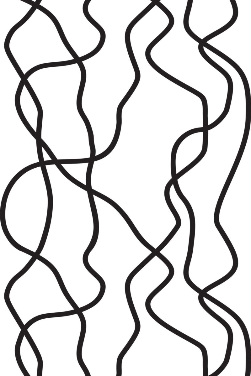 Monochrome Artistic Line Pattern Peel and Stick Wallpaper or Non-Pasted