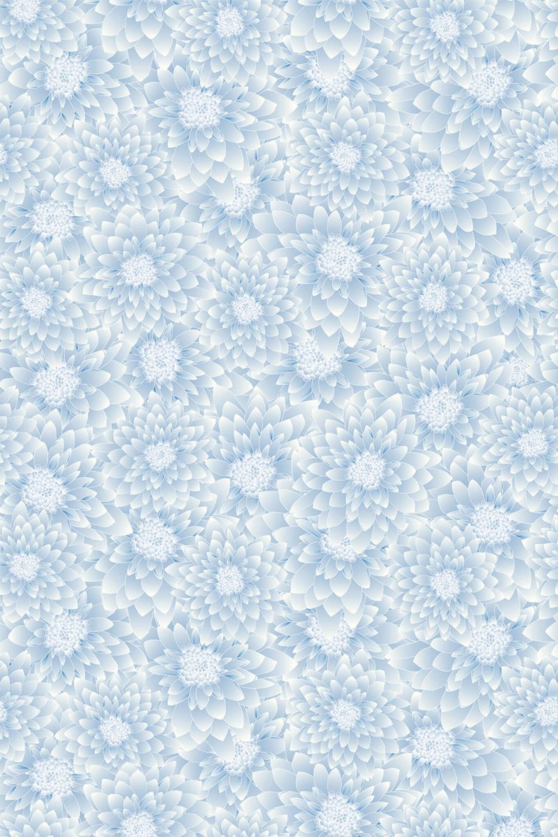 Blue chrysanthemum Peel and Stick Wallpaper or Non-Pasted