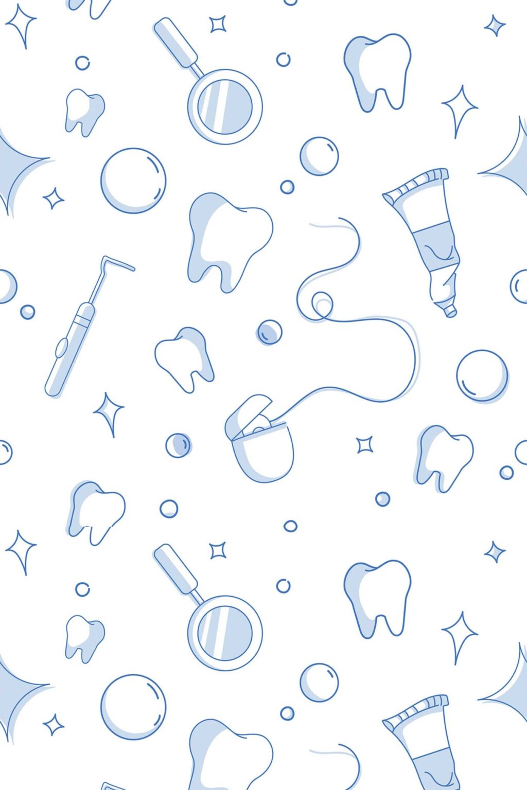 Cheerful Blue Dentist Peel and Stick Wallpaper or Non-Pasted
