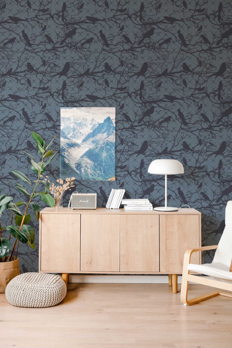 Midnight Ravens Peel and Stick Wallpaper or Non-Pasted