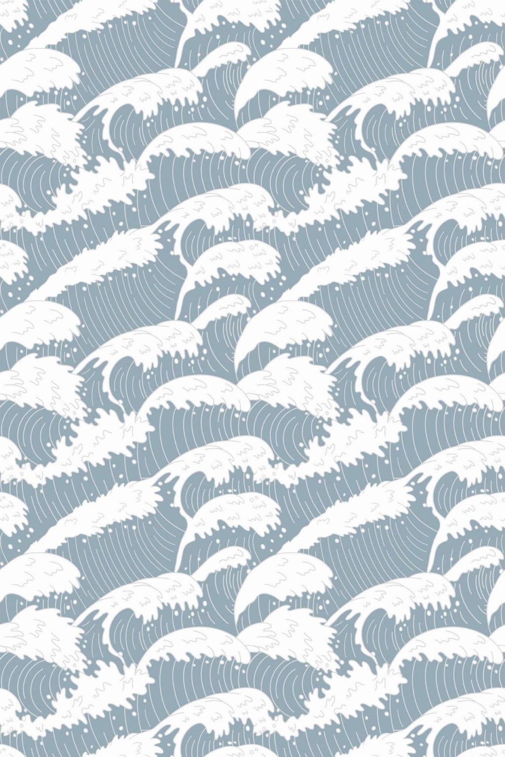 Blue wave Peel and Stick Wallpaper or Non-Pasted