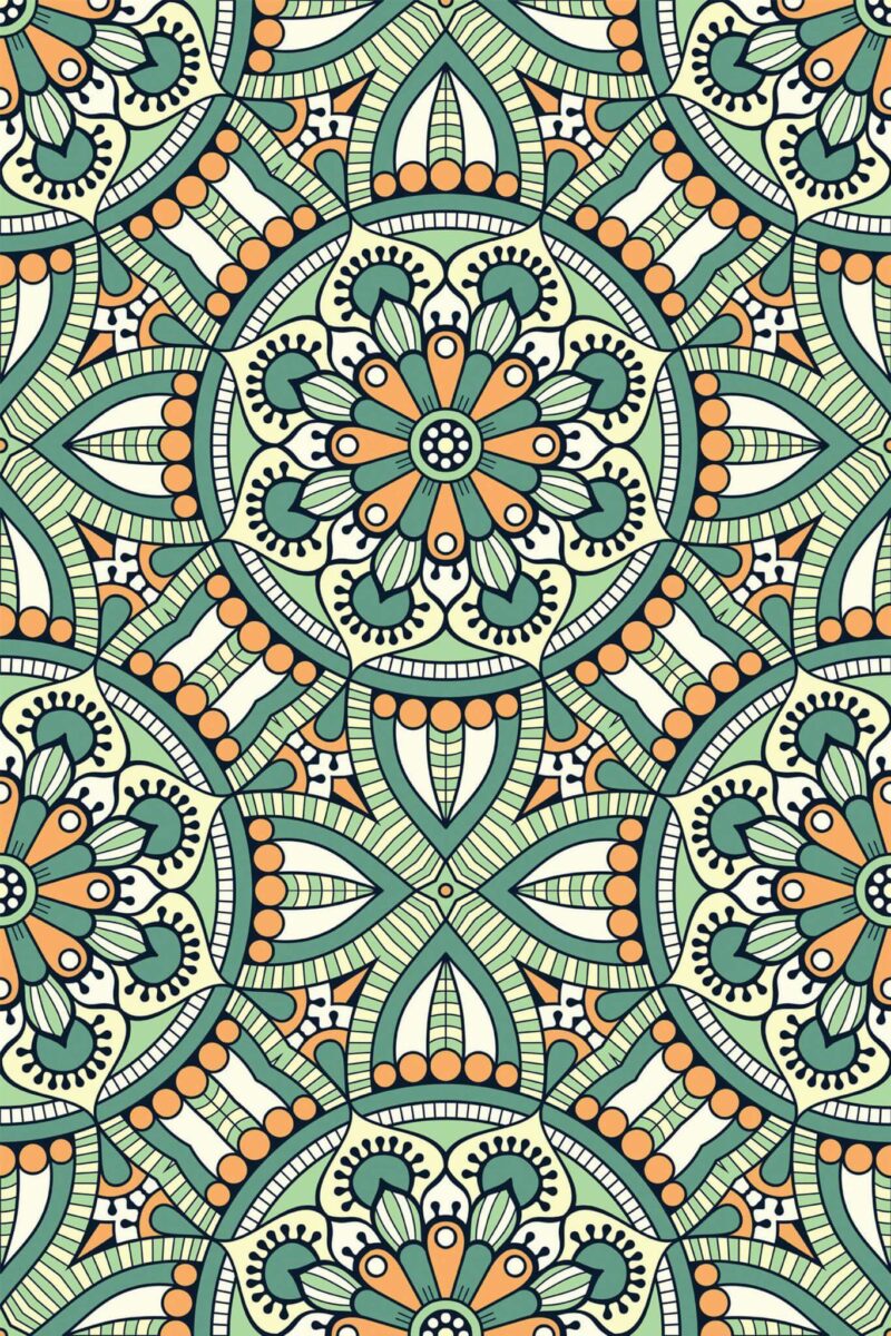 Boho mandala Peel and Stick Wallpaper or Non-Pasted