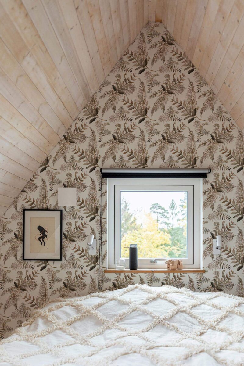 Modern fern Peel and Stick Wallpaper or Non-Pasted