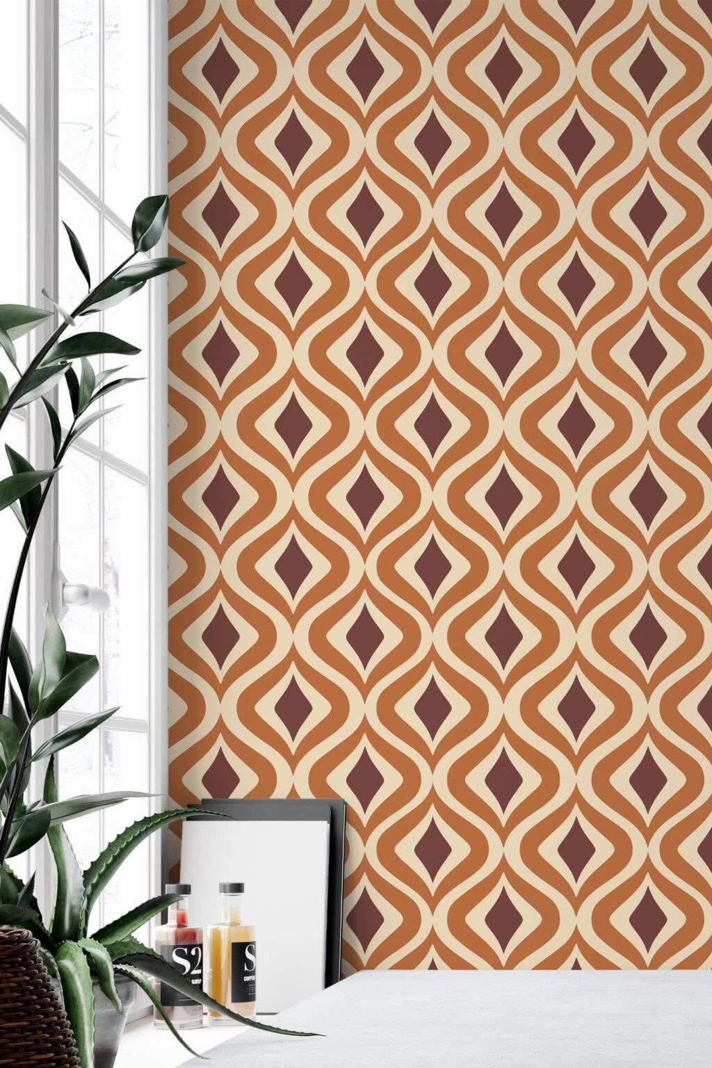 Retro Peel and Stick Wallpaper or Non-Pasted