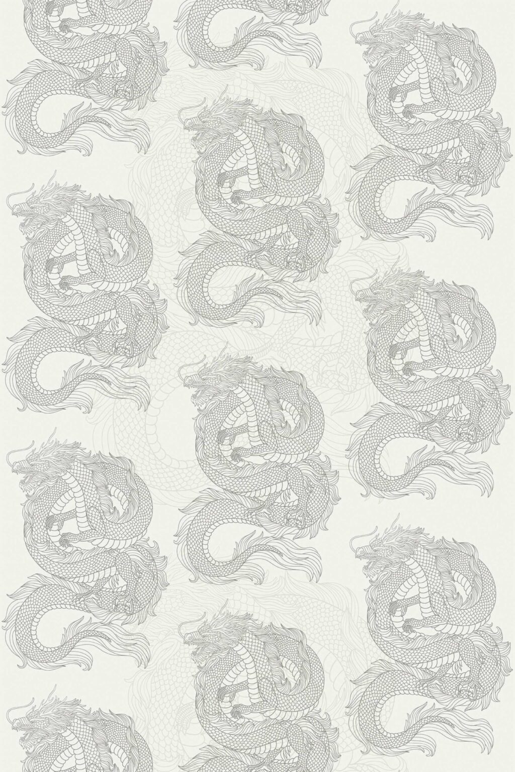 Beige Dragon Pattern for Chinese Restaurant Peel and Stick Wallpaper or ...