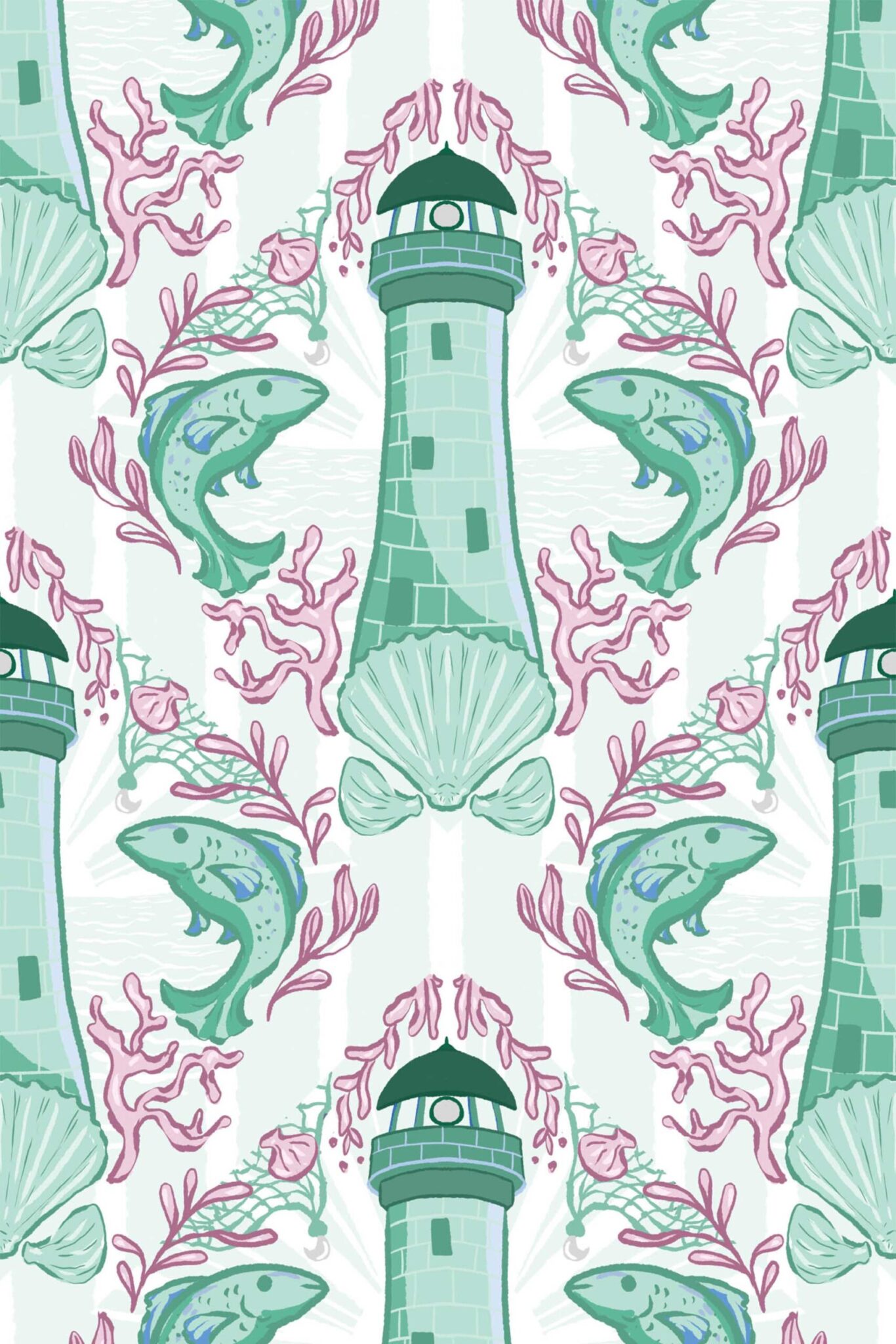 Coastal Mint Peel and Stick Wallpaper or Non-Pasted