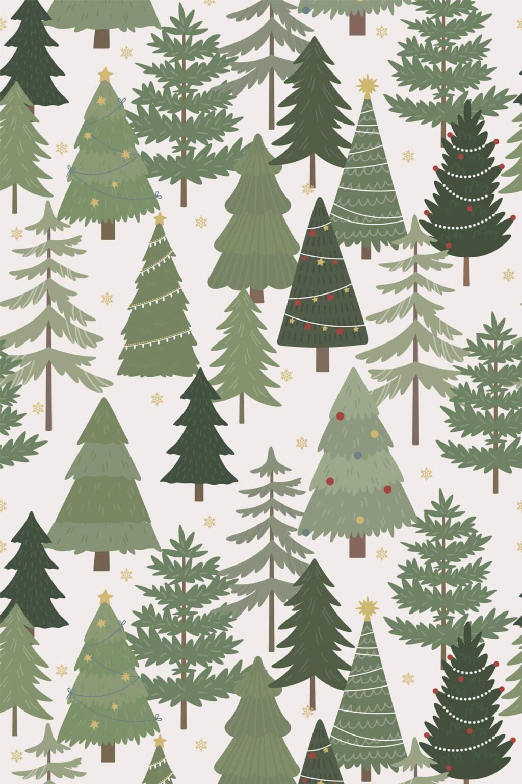 Evergreen Christmas tree Peel and Stick Wallpaper or Non-Pasted
