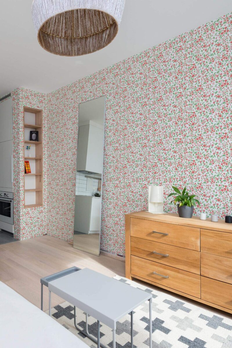 Cottage core Peel and Stick Wallpaper or Non-Pasted