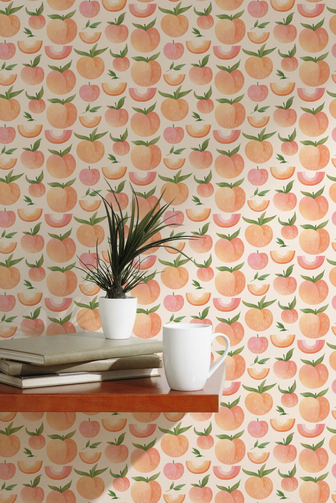 Cute Peach Orange Delight Peel and Stick Wallpaper or Non-Pasted