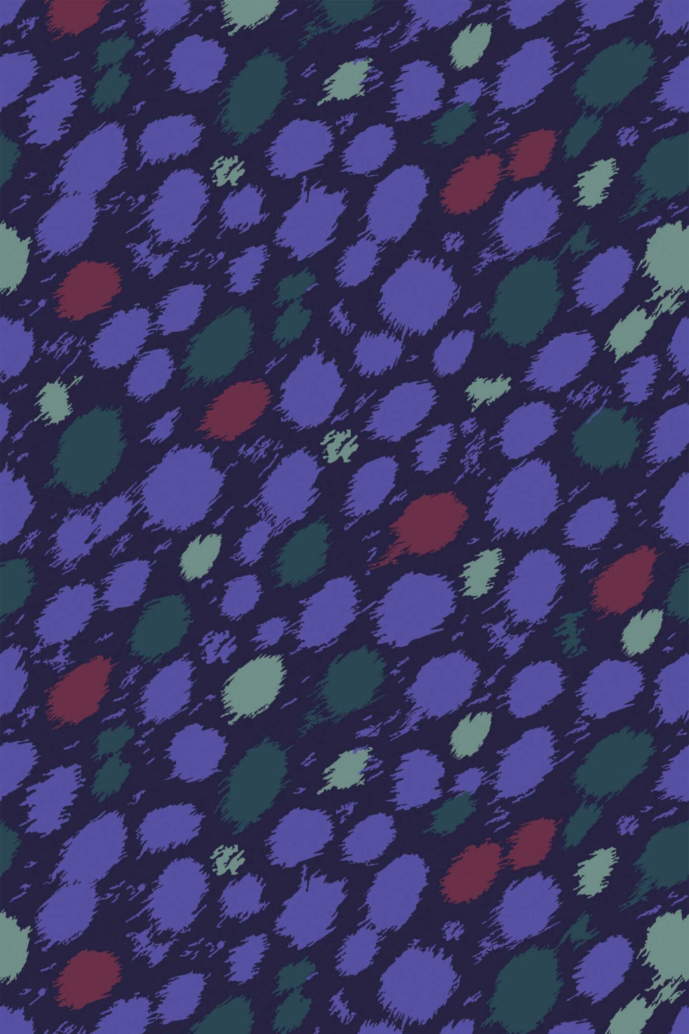 Blue Wildcat Brush Peel and Stick Wallpaper or Non-Pasted
