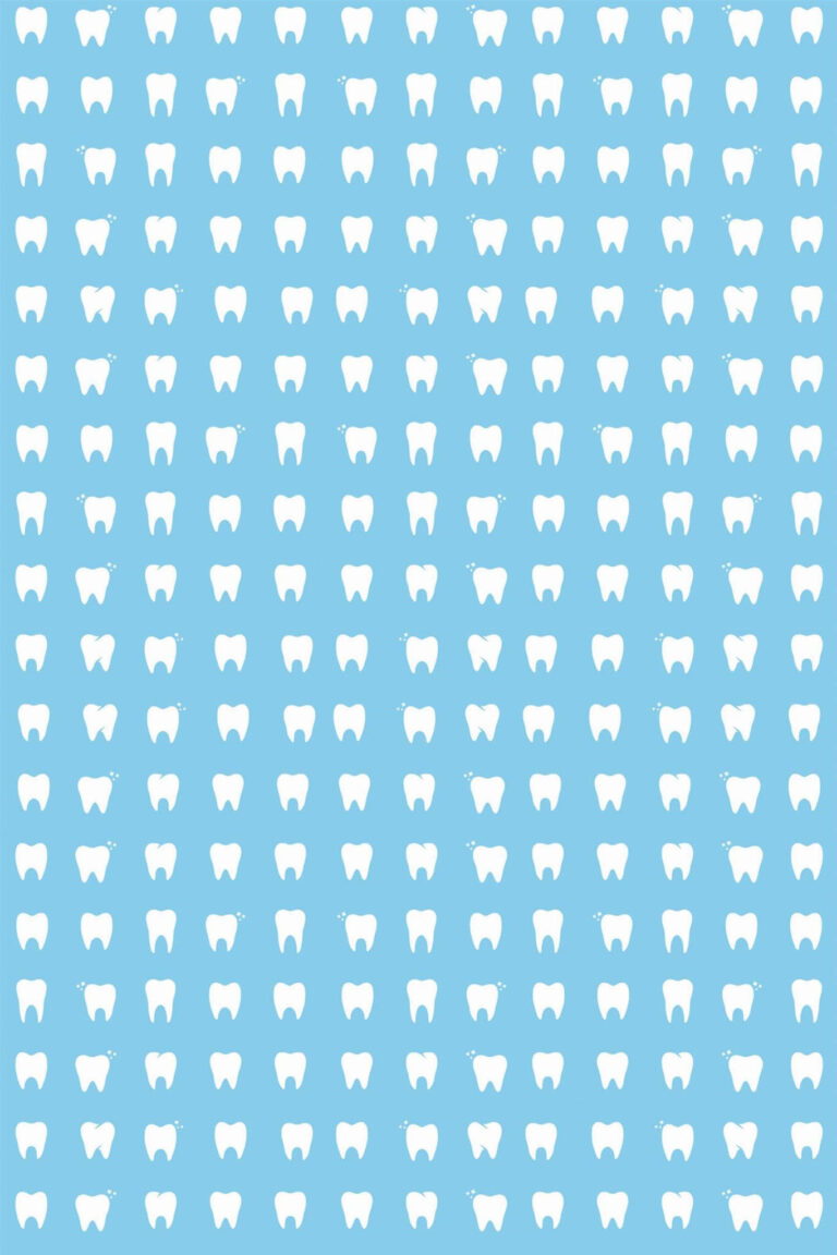Dentist Tooth Pattern Peel and Stick Wallpaper or Non-Pasted