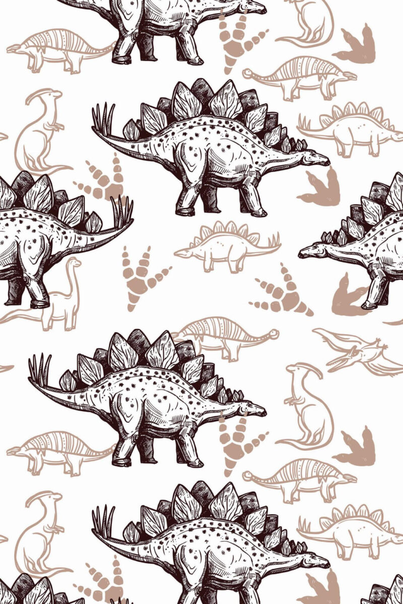 Dinosaur Peel and Stick Wallpaper or Non-Pasted