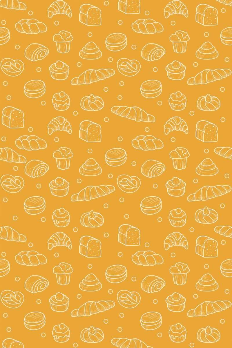 Orange Sunny Bakery Delight Peel and Stick Wallpaper or Non-Pasted
