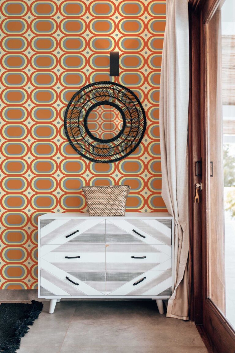 Bold Orange Flair Peel and Stick Wallpaper or Non-Pasted