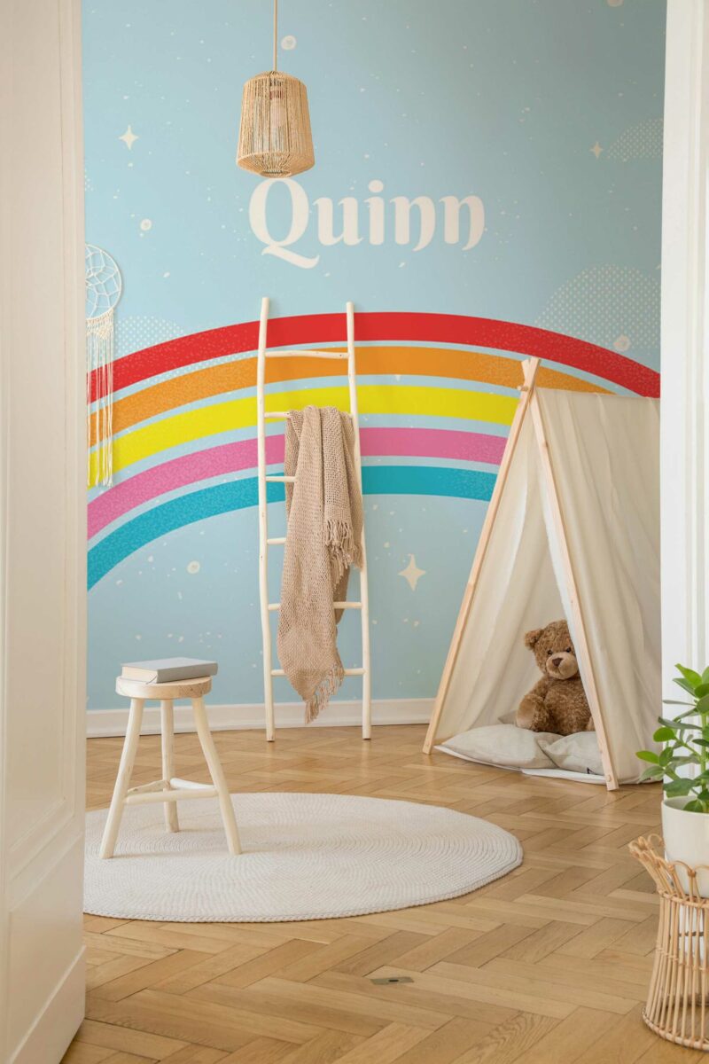 Rainbow Name Peel and Stick Wall Mural or Non-Pasted