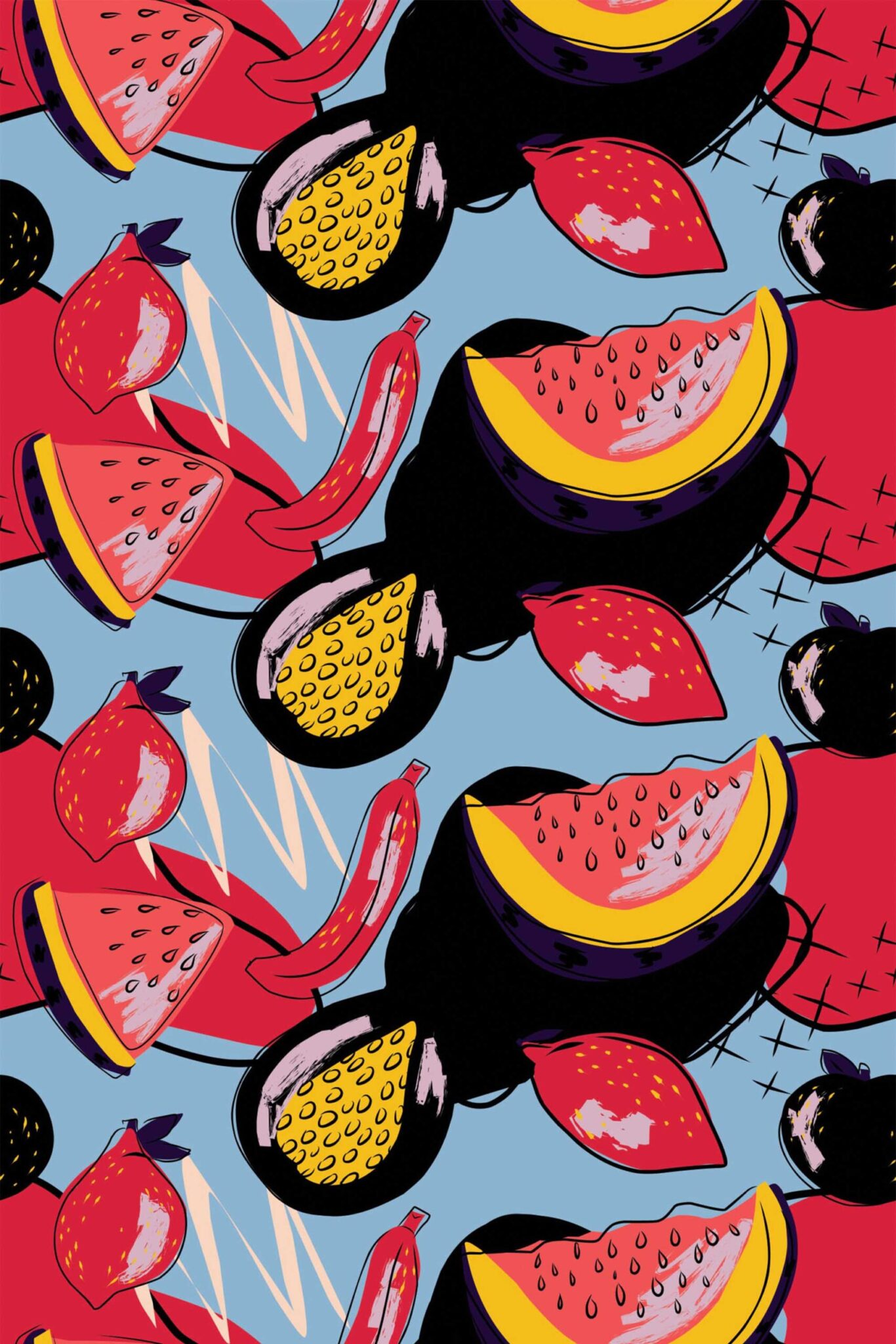 Juicy Fruits Peel and Stick Wallpaper or Non-Pasted