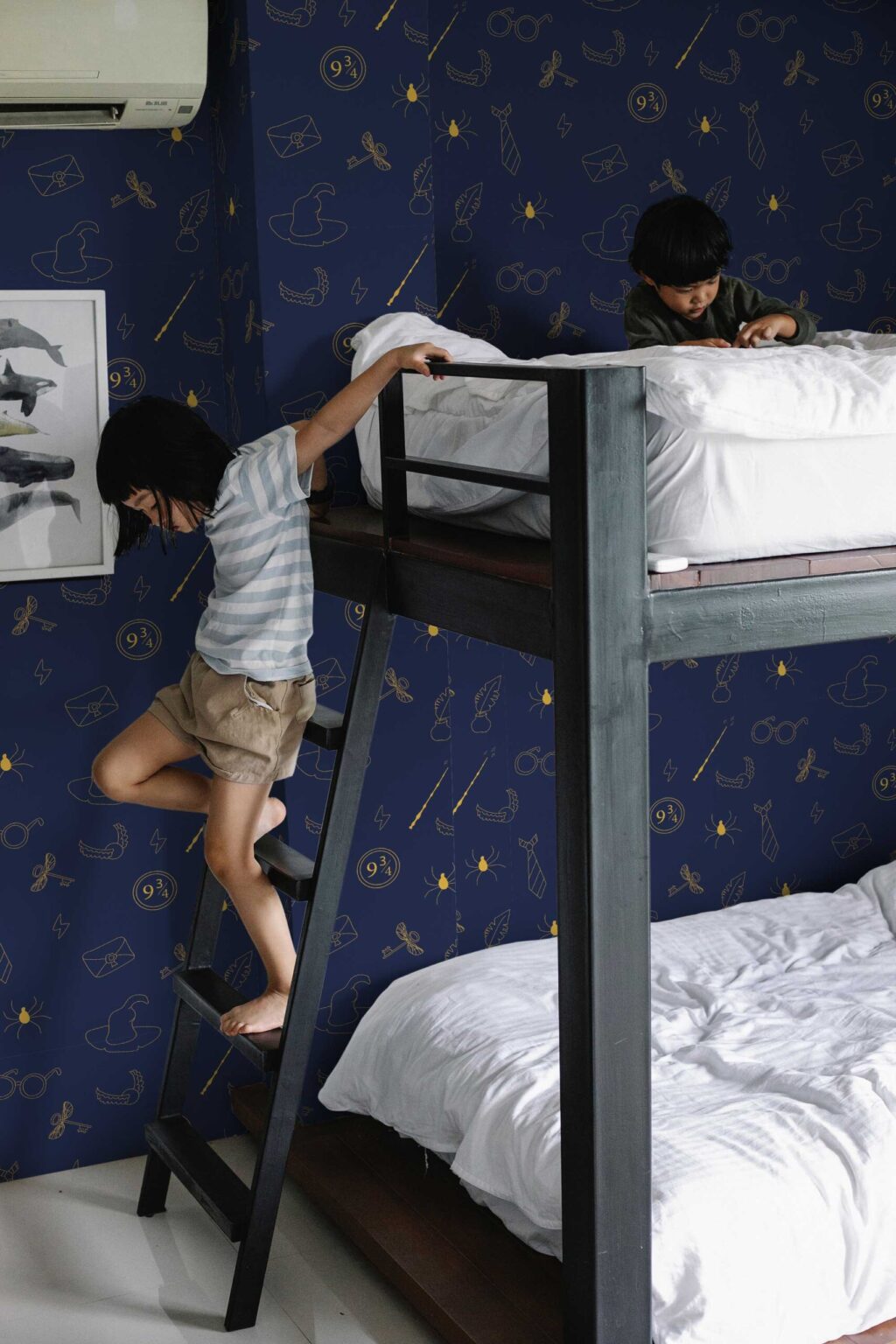 Fantasy Wizard Blue Peel and Stick Wallpaper or Non-Pasted