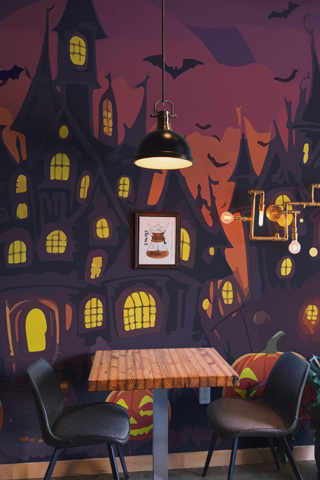 Haunted House Peel and Stick Wall Mural or Non-Pasted