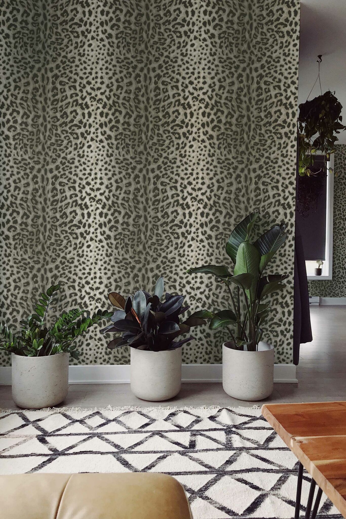Gray Leopard Peel and Stick Wallpaper or Non-Pasted