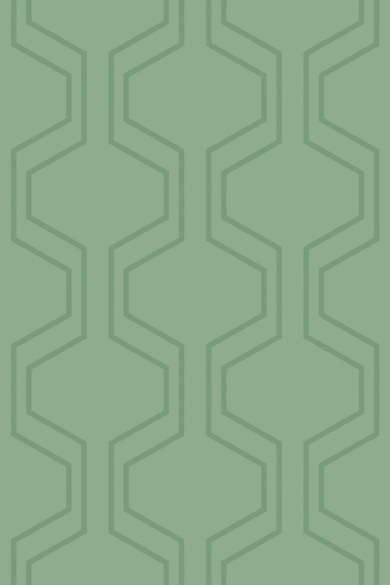 Green Geometric Sage Peel and Stick Wallpaper or Non-Pasted
