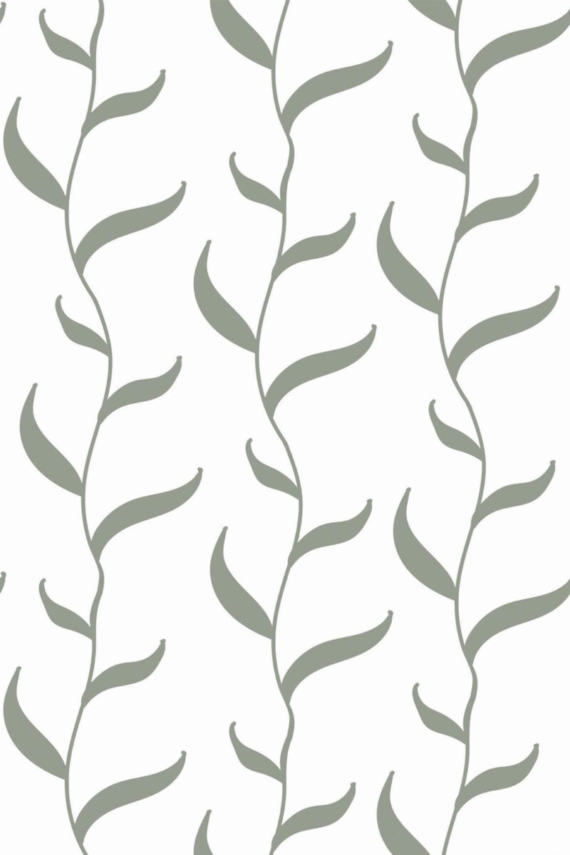 Green vines Peel and Stick Wallpaper or Non-Pasted