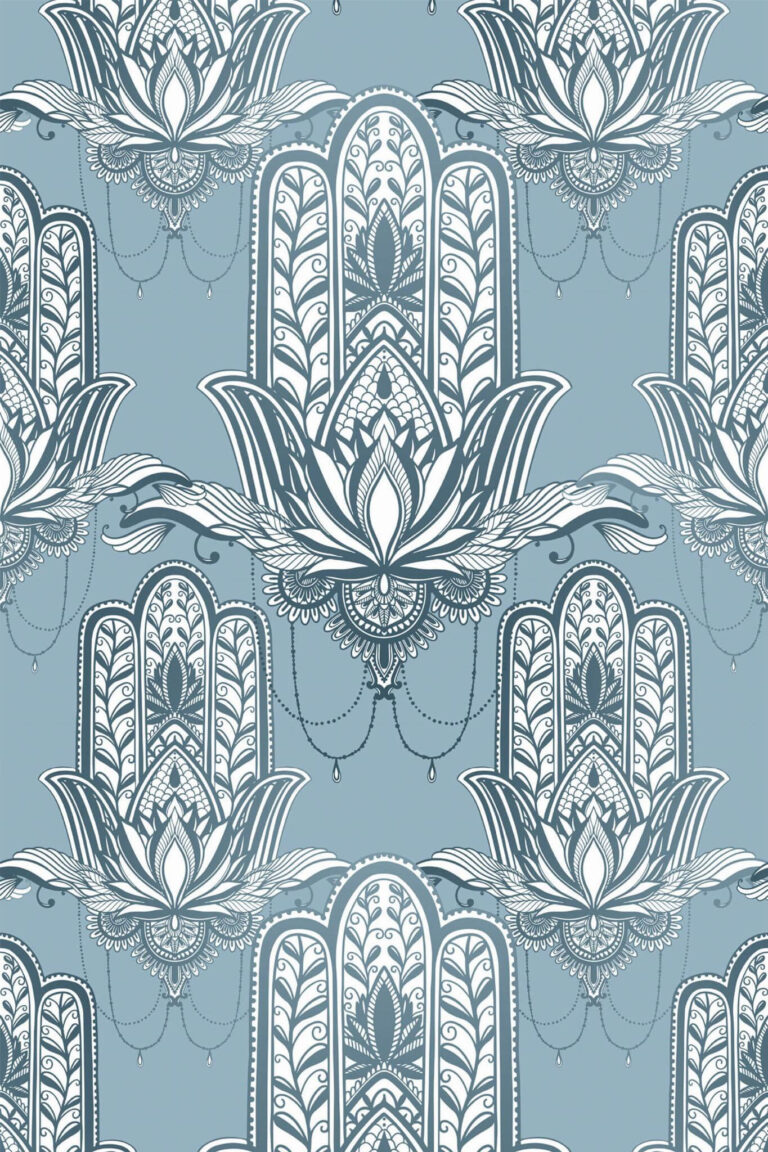 Hamsa hand Peel and Stick Wallpaper or Non-Pasted