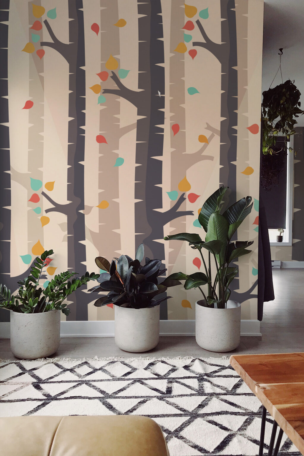 Autumn Trees Peel and Stick Wall Mural or Non-Pasted