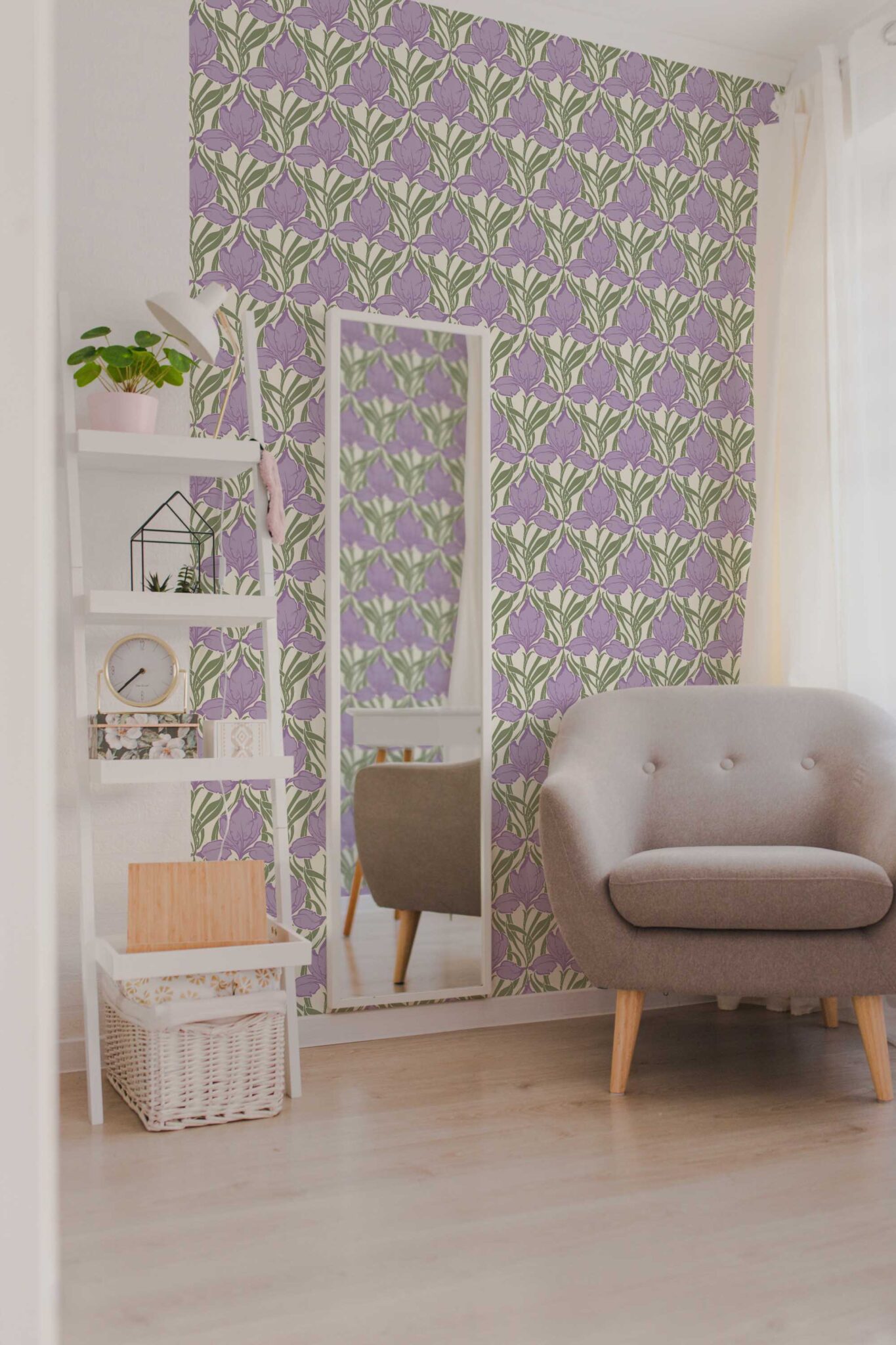 Lilac Bloom Peel and Stick Wallpaper or Non-Pasted