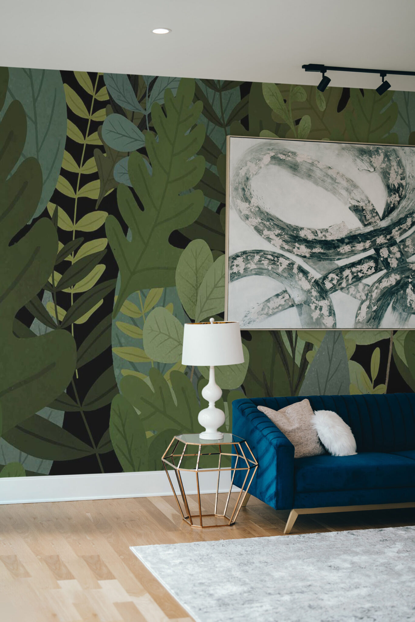 Green Tropical Peel and Stick Wall Mural or Non-Pasted