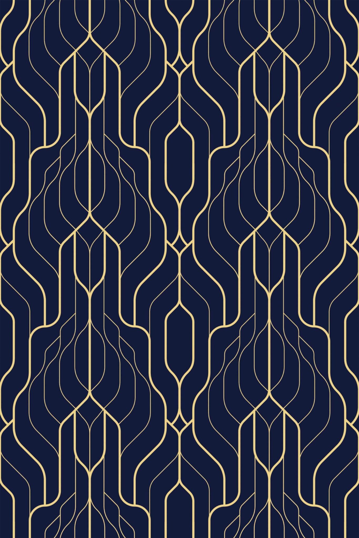 Midnight Art Deco Elegance Peel and Stick Wallpaper or Non-Pasted