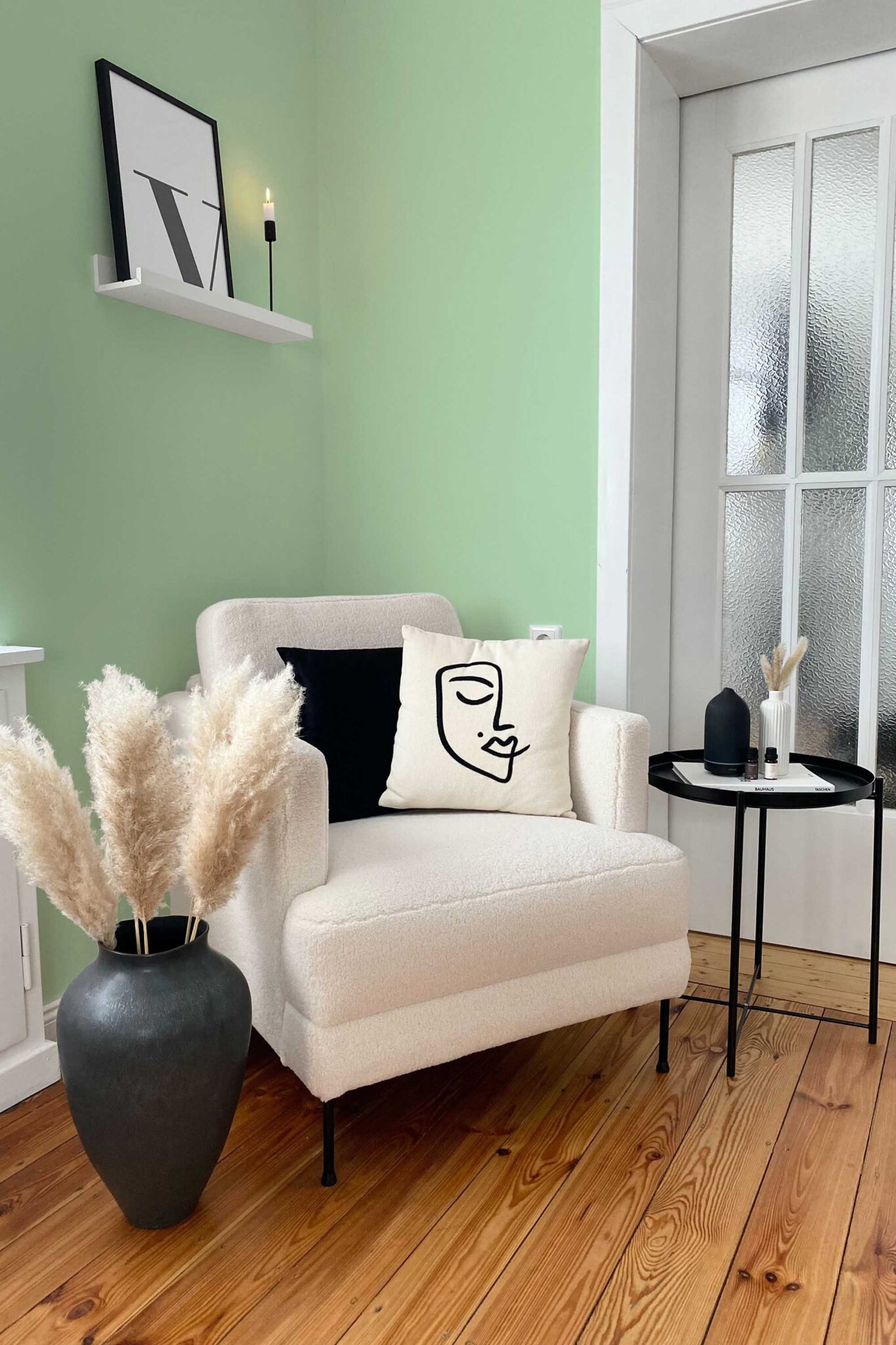 Solid Color Mint Green Peel and Stick Wallpaper or Non-Pasted