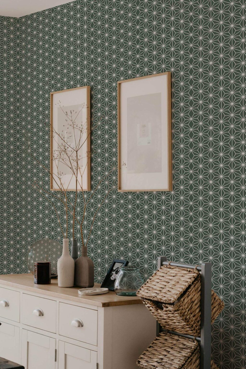 Modern geometric star Peel and Stick Wallpaper or Non-Pasted