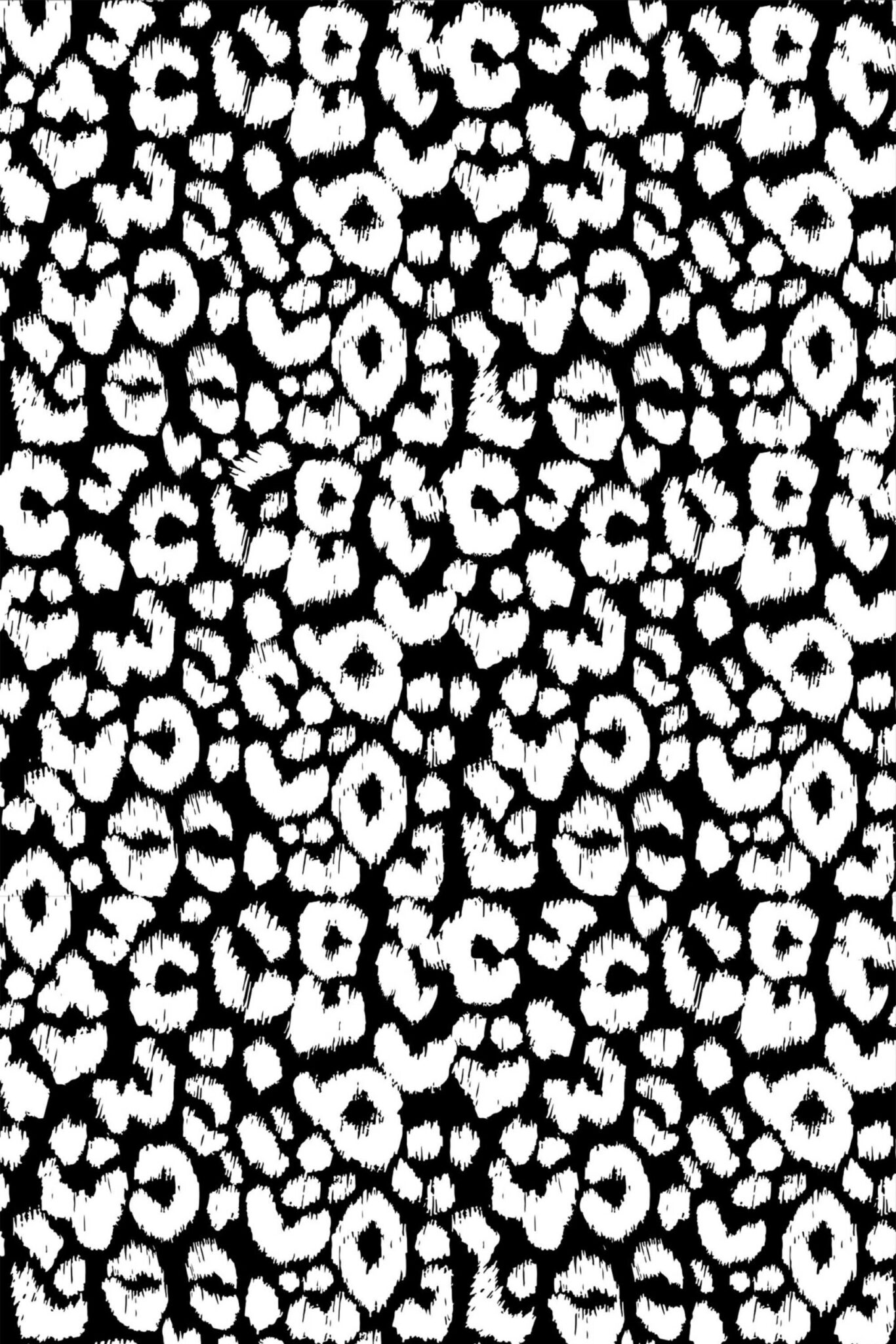 Monochromatic Leopard Peel and Stick Wallpaper or Non-Pasted