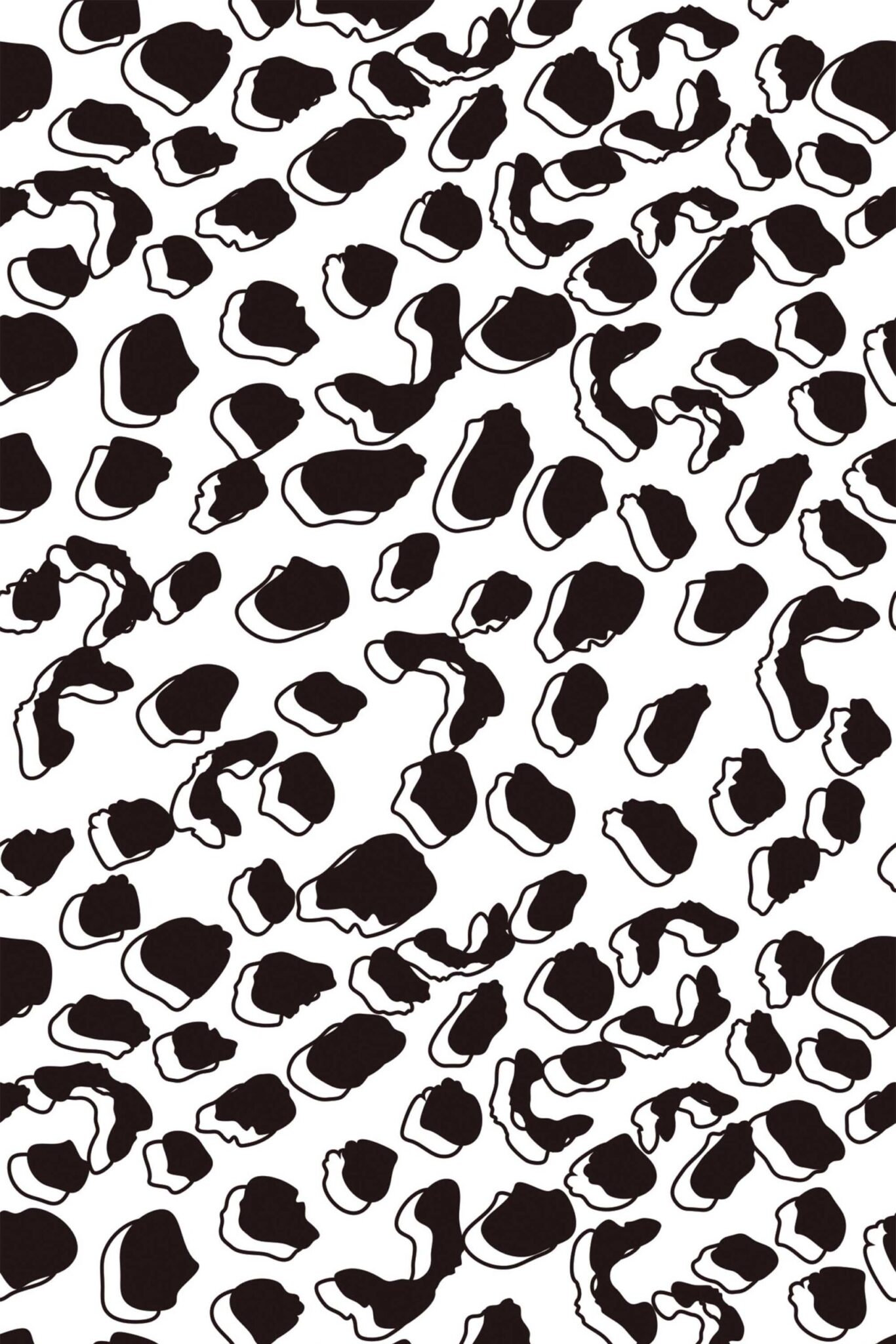 Monochrome Hand Drawn Cheetah Print Peel and Stick Wallpaper or Non-Pasted