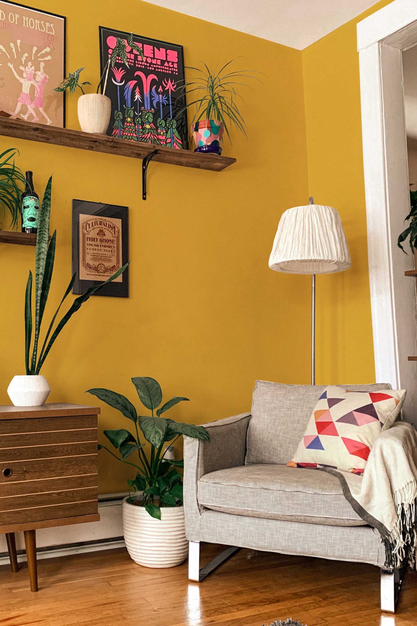 Solid Color Mustard Yellow Peel and Stick Wallpaper or Non-Pasted