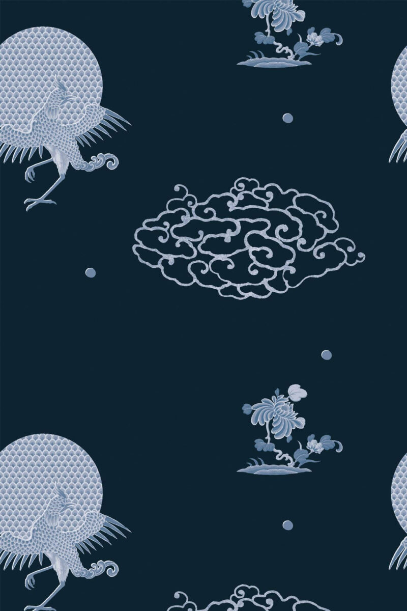 Red China pattern Peel and Stick Wallpaper or Non-Pasted