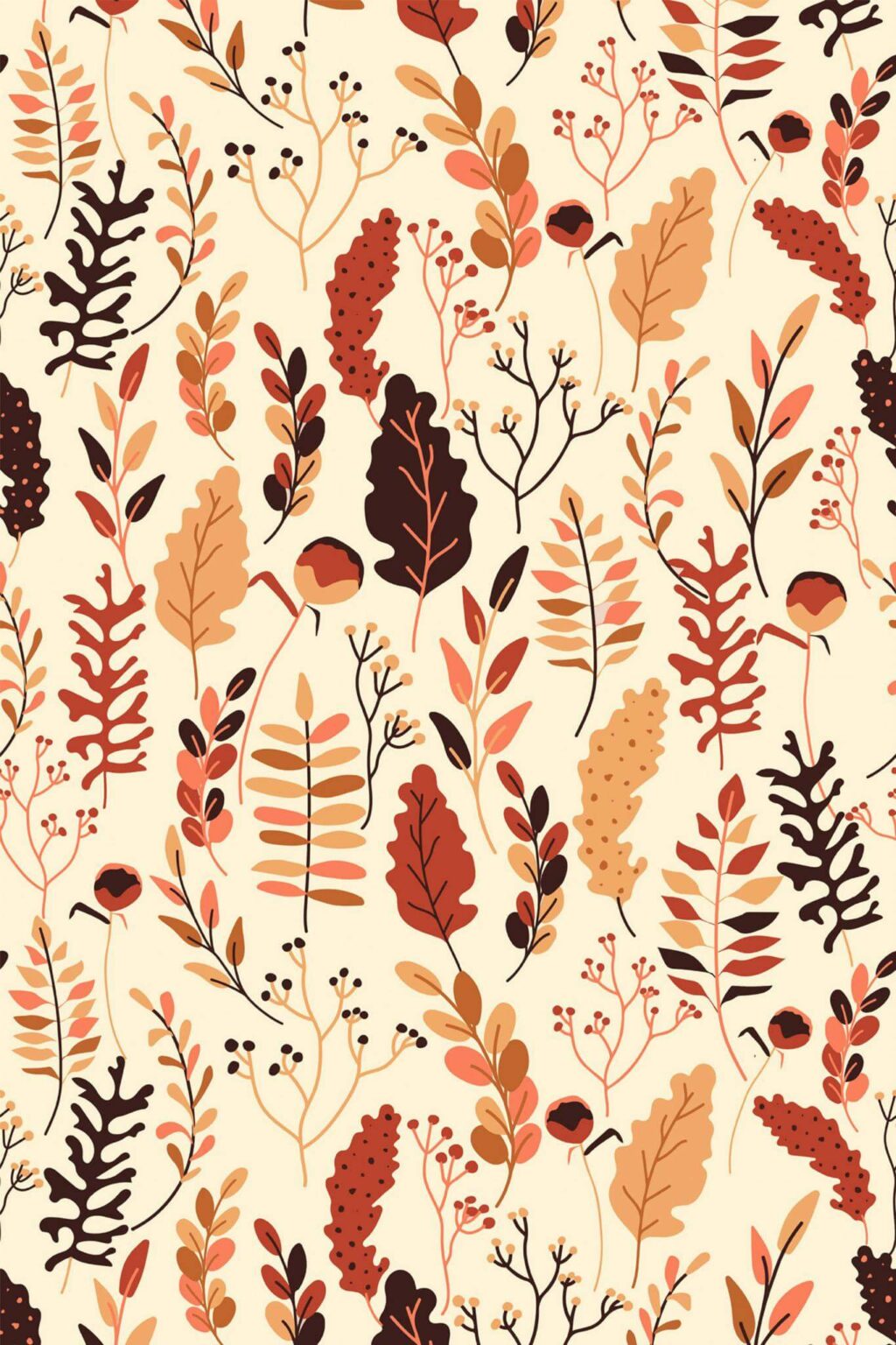 Autumn mushroom Peel and Stick Wallpaper or Non-Pasted