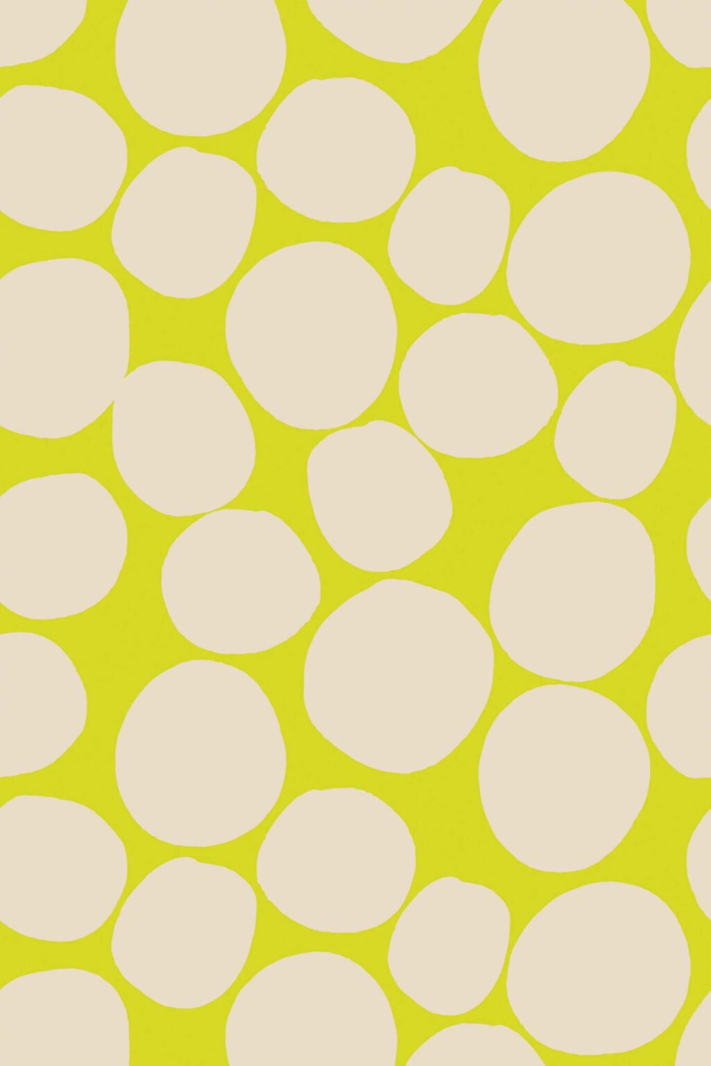 Simple Chartreuse Circles Peel and Stick Wallpaper or Non-Pasted