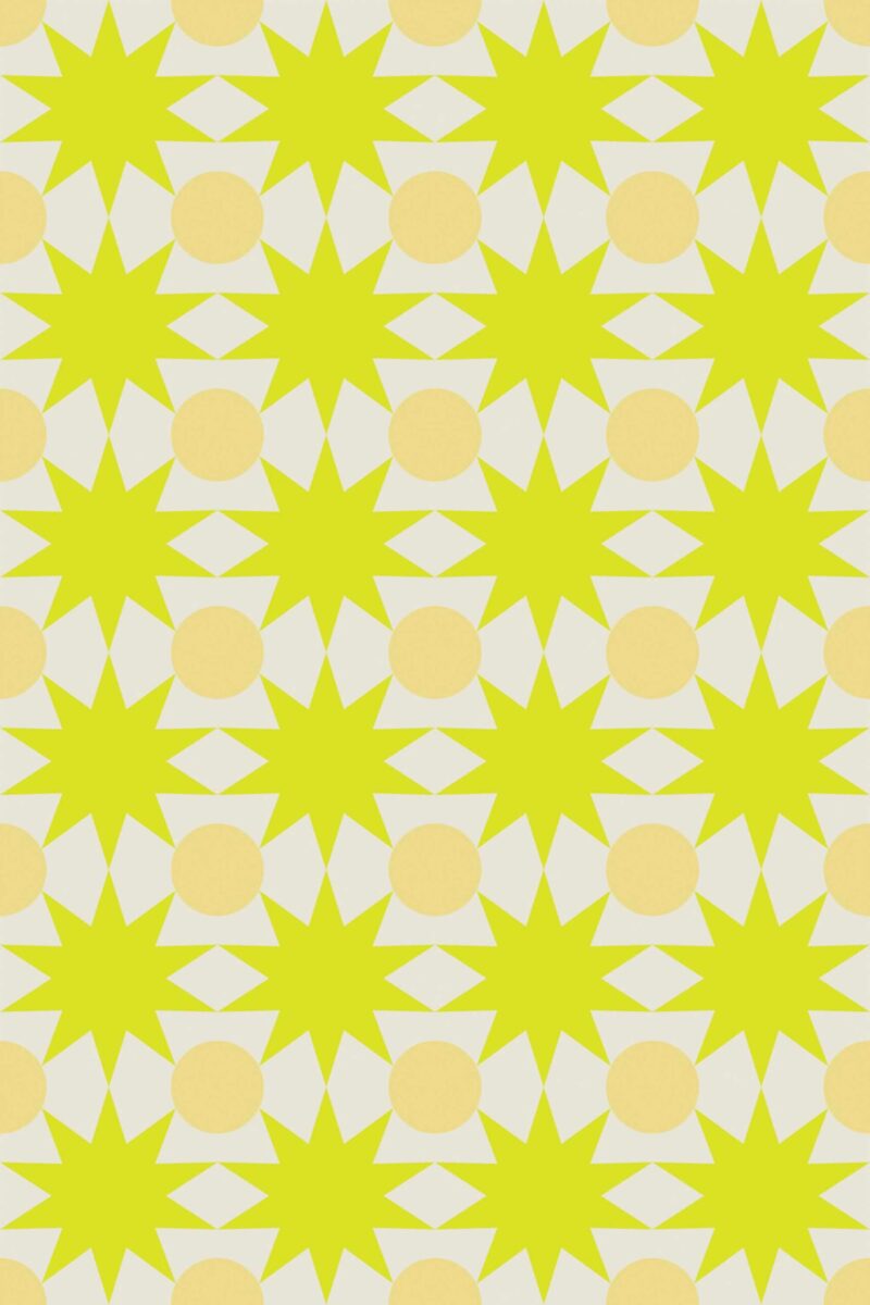Retro Chartreuse Peel and Stick Wallpaper or Non-Pasted