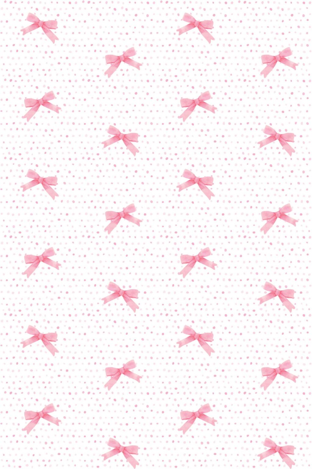 Cute Pink Ribbons Peel and Stick Wallpaper or Non-Pasted
